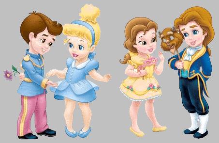 As Princesas bebês da Disney - Imagens para Decoupage