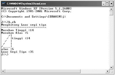 KUTIPAN ILMU: Contoh Program Menghitung Luas Segitiga Menggunakan Ruby