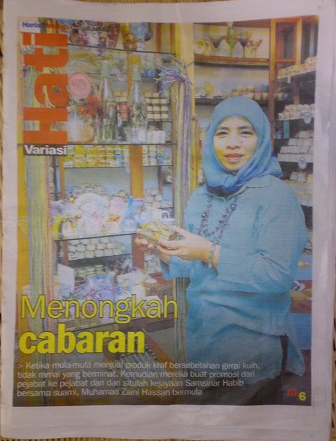 Inani Craft & Design: Inani Craft keluar dalam Harian Metro hari ini ...