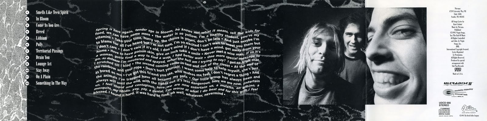 Encarte: Nirvana - Nevermind - Encartes Pop