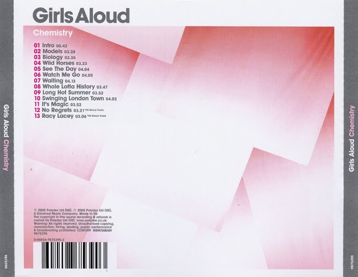 Encarte: Girls Aloud - Chemistry - Encartes Pop