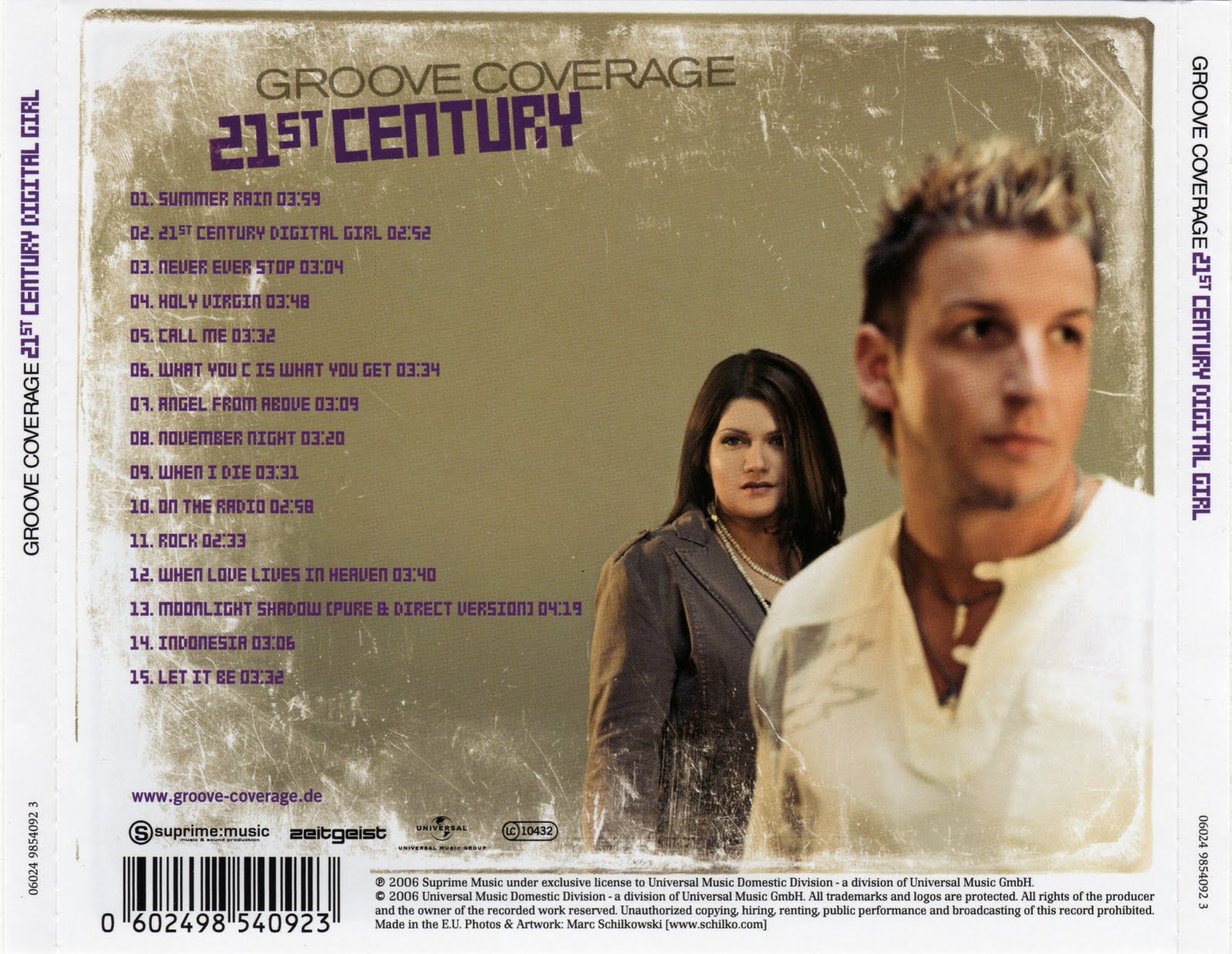 Encarte: Groove Coverage - 21st Century - Encartes Pop