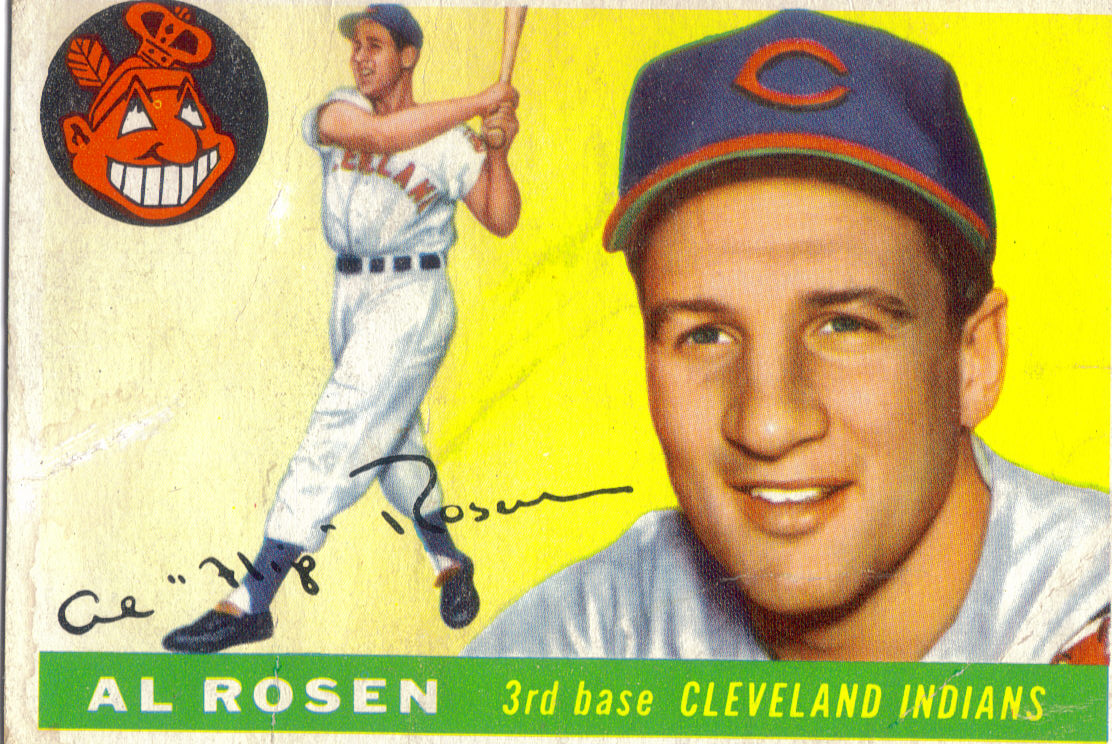 foul bunt: 1955 Topps #70 - Al Rosen