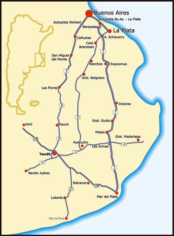 VIAJE A TANDIL !: UBICACION EN ARGENTINA DE TANDIL