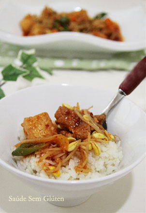 Saúde Sem Glúten: Tofu com Porco ao Molho Apimentado