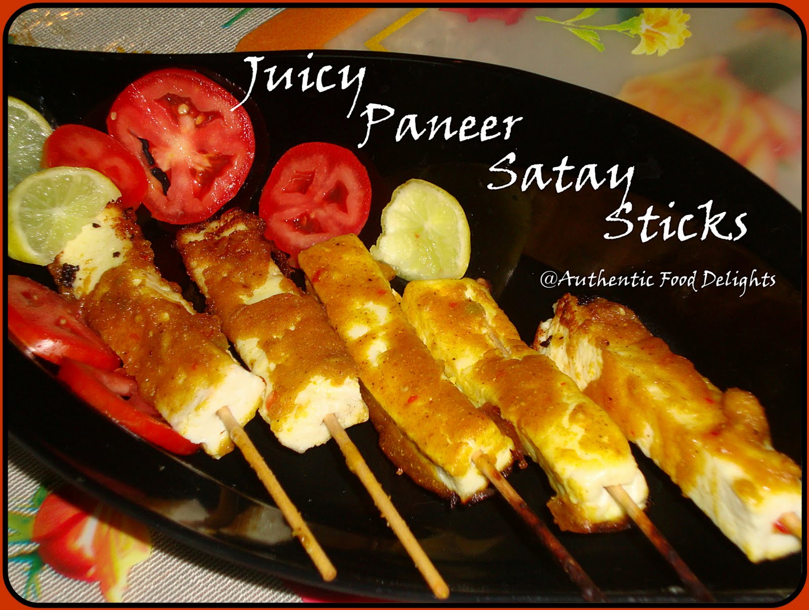 Authentic Food Delights: Juicy Paneer Satay Sticks