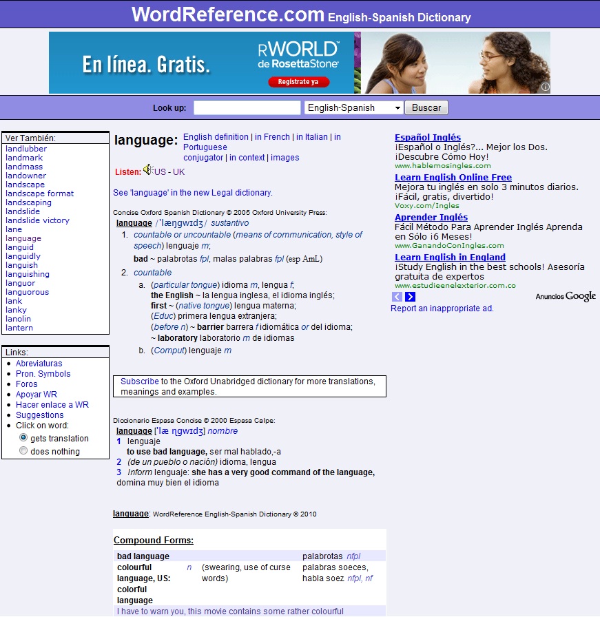 Aprender Idiomas Gratis Wordreference Diccionario Multiling e En Aprender Idiomas Gratis Wordreference Diccionario Multiling e En