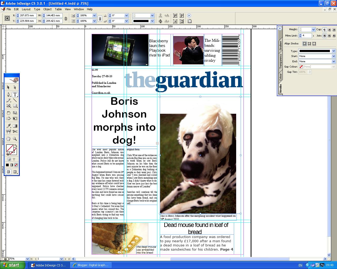 Digital Graphics: Newspaper Front Page