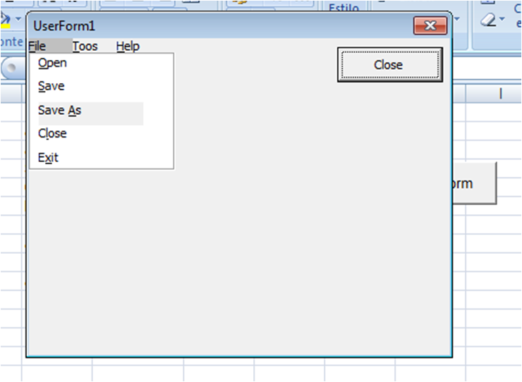 Tecla Ti: Userform (Formulário) com Menus Excel
