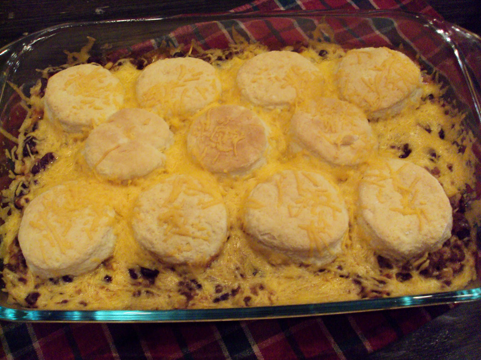 Fiesta Cornmeal Biscuit Casserole