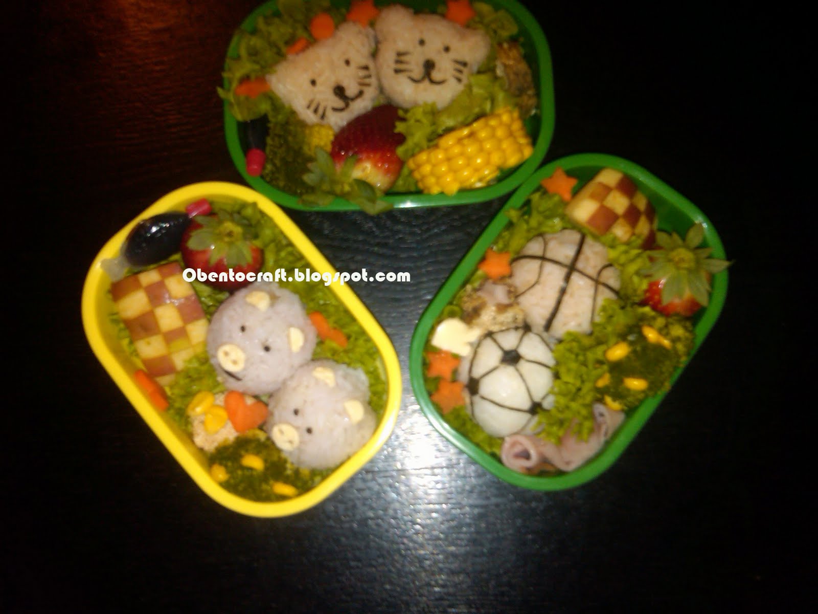 Obento Craft for cute & fun Lunch Boxes: Bento first attempt! Bento #001