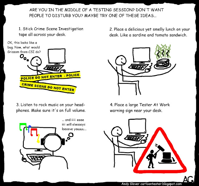 Tester Cartoon: DO NOT DISTURB, I'm testing
