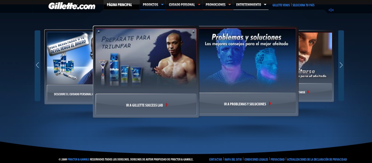 Pagina oficial Gillette - MARKETING EXPRESS