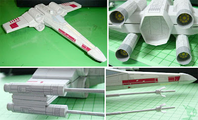 of papercraft x-wing fighter and colonial viper