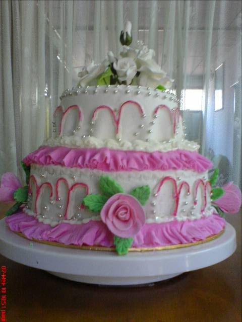 Muslim Bakery: kek perkahwinan 2 tingkat (stacked cakes)