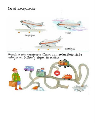 EJERCICIOS DE LENGUAJE PARA NIÑOS - EL AEROPUERTO : FICHAS PARA NIÑOS
