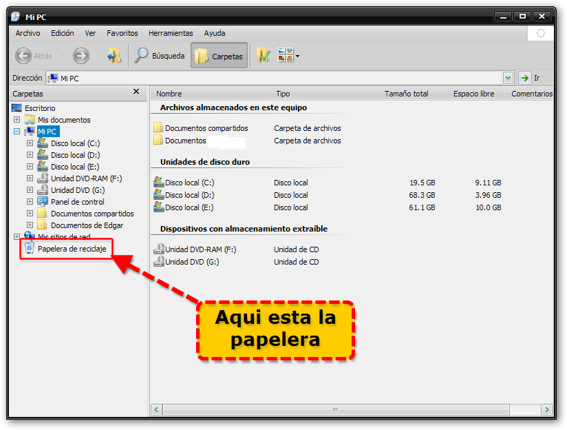 PROYECTO XP SP4: Donde esta la PAPELERA