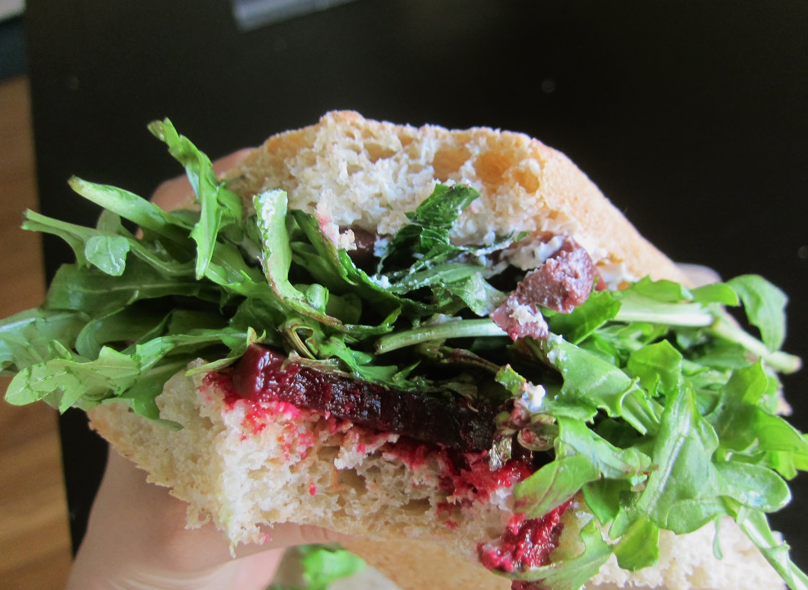 raspberry eggplant: Zorba the Beet Sandwich