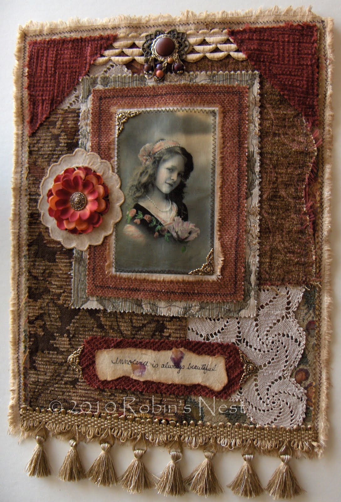 A Robin's Nest: First Fabric Collage