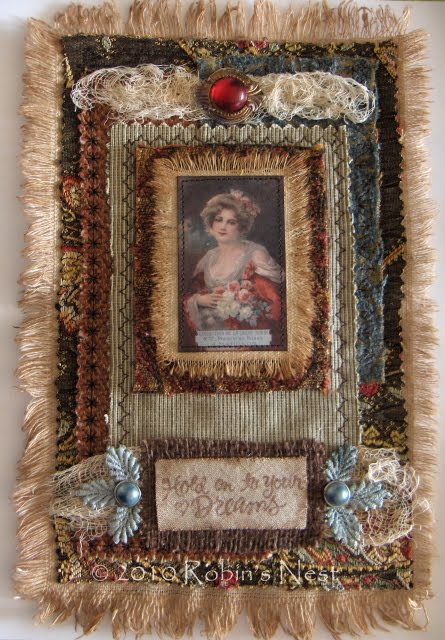 A Robin's Nest: Fabric Collage