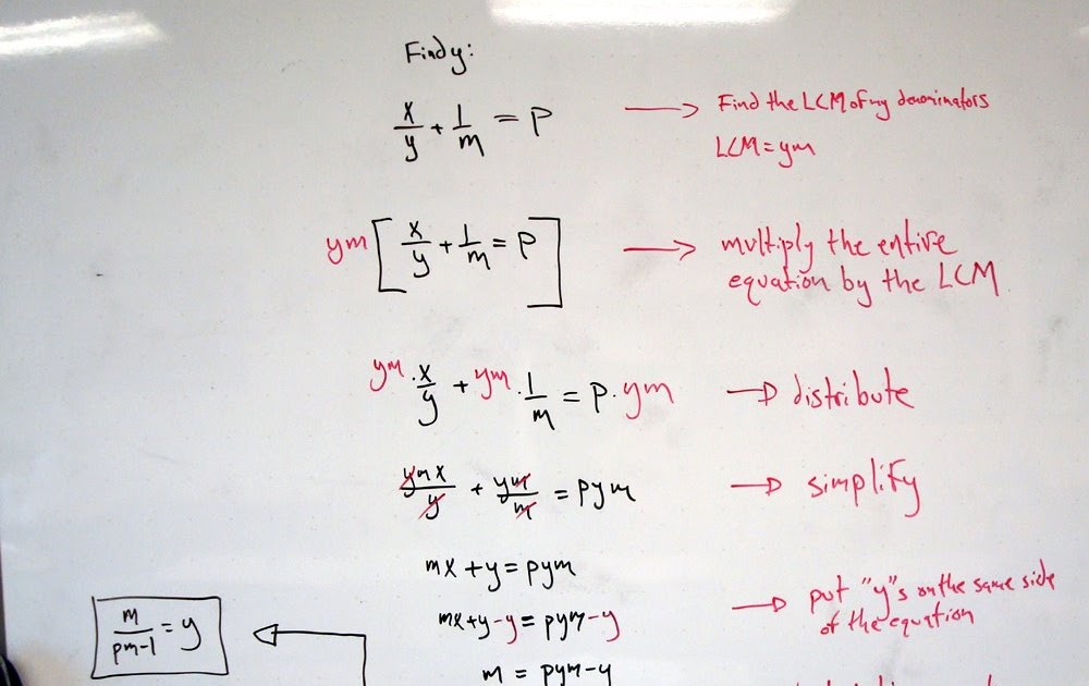 Math Knowledge Now Isolate Variable In Denominator