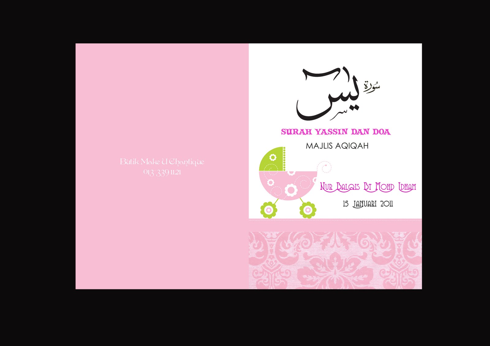 MAKE U CHANTIQUE: Sample Buku Yassin/ Tag/ Kad Kahwin/Bunting