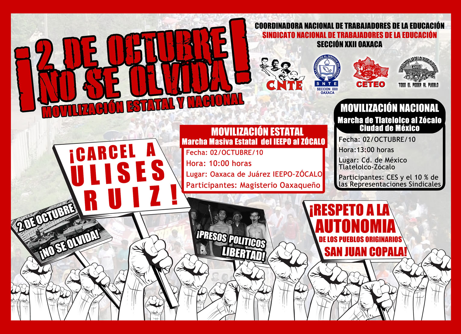 PRENSA Y PROPAGANDA: CARTEL CONMEMORATIVO 2 DE OCTUBRE