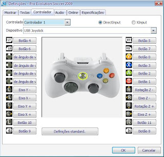 Info-Mundo - O blog do Mundo: Controles do PES 09 do Xbox para PC