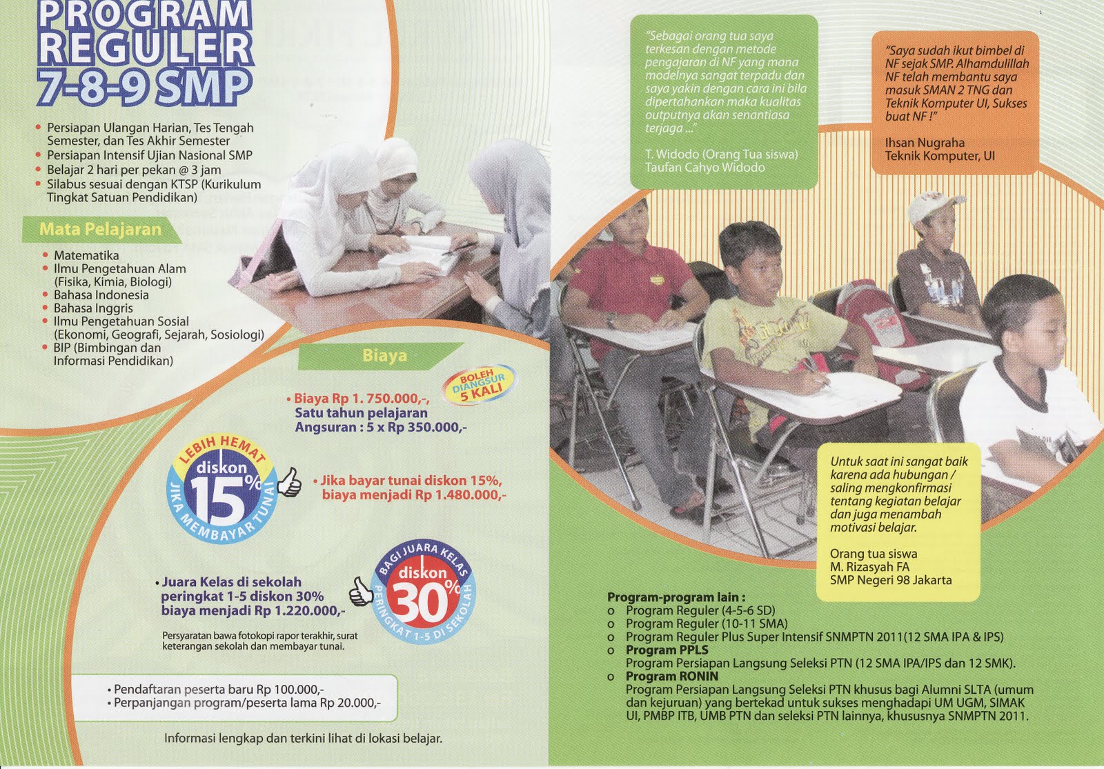 Program Kelas 7-8-9 SMP ~ BKB Nurul Fikri Jogja