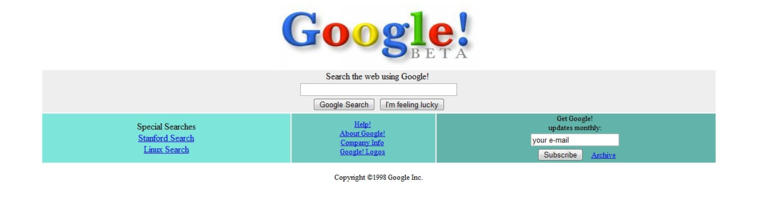 Like Land: This is how Google looked in 1998!