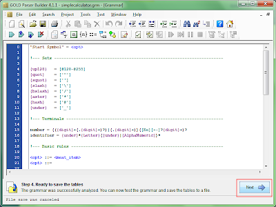 Tutoriales de Compiladores: Implementación de Gold Parser y Python