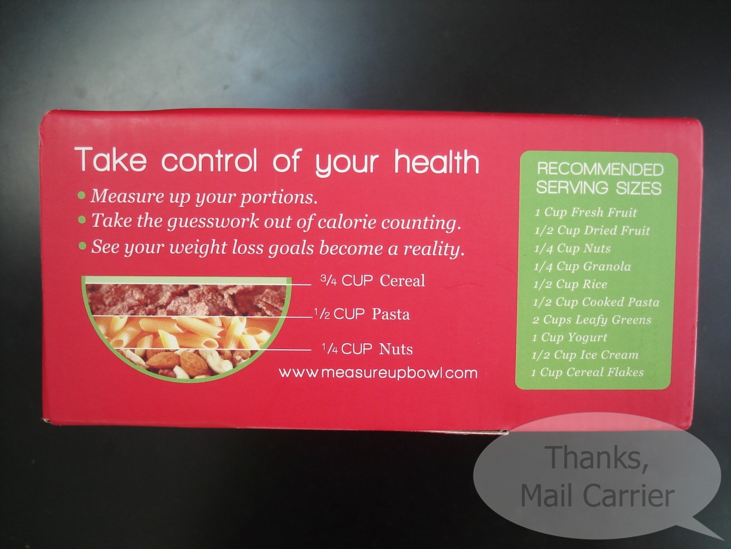 Thanks, Mail Carrier | Measure Up Bowl: Portion Control in a Bowl ...