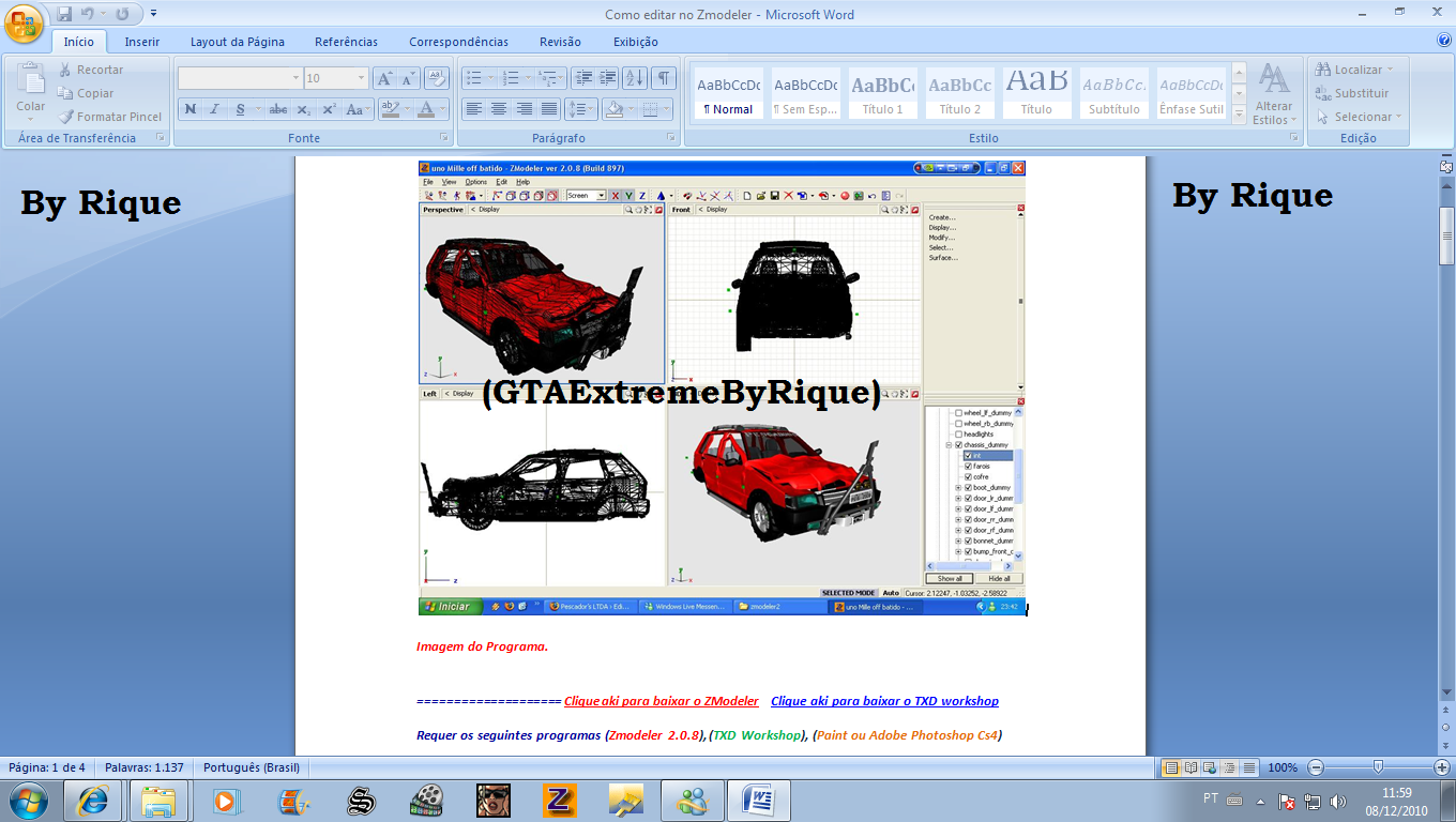 GTA extreme By Rique: Tutorial para usar o Zmodeler