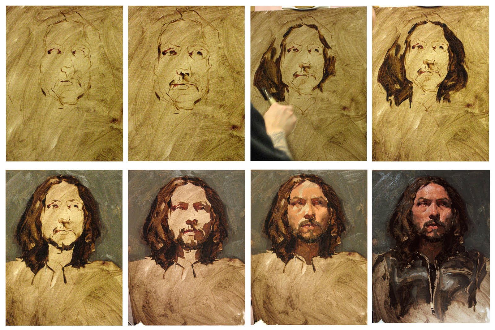 3Kicks Art Studio: Sean Cheetham's demo in the Head Painting class