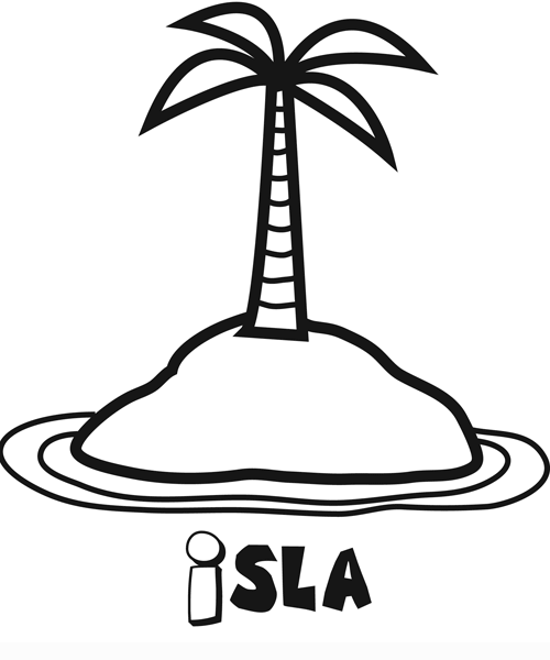 Isla Insel Islas Imagen Malvorlage Objetos Plusesmas Ausmalen Vocales ...