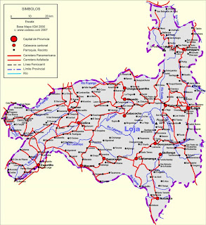 Mapas de Ecuador: Mapa de la Provincia de Loja