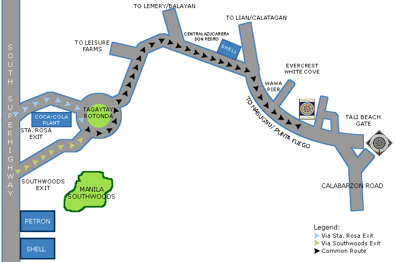 Map of Batangas: Terrazas de Punta Fuego - Nasugbu, Batangas