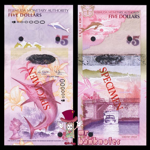 World Banknotes: Bermuda Hybrid Specimen