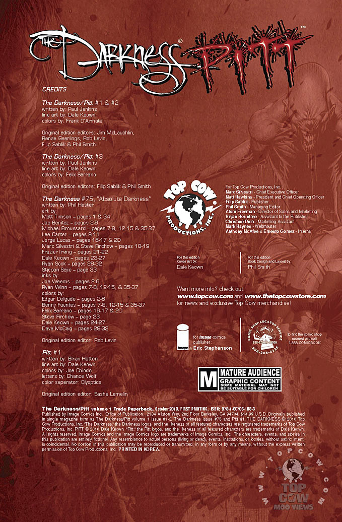 .: HQ Preview-"The Darkness/Pitt TPB"