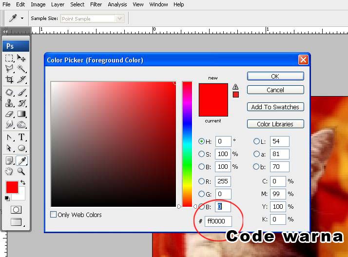 Mengambil Sample Warna dan Kode Warna - jadag-jodog