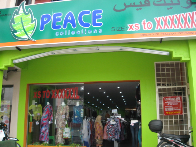 Shopping-Shopping di Kelate: Peace Collections XS to XXXXXXL