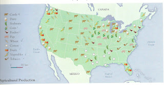 The United States of America: Agriculture Production Map and Economic ...