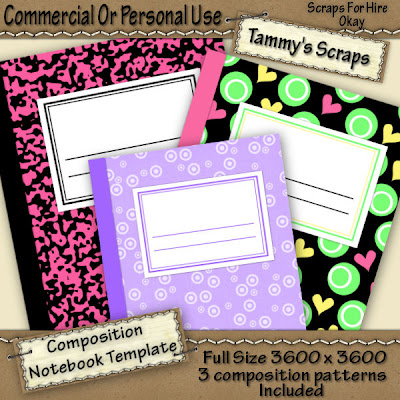 Tammy's Scraps: Composition Notebook Template