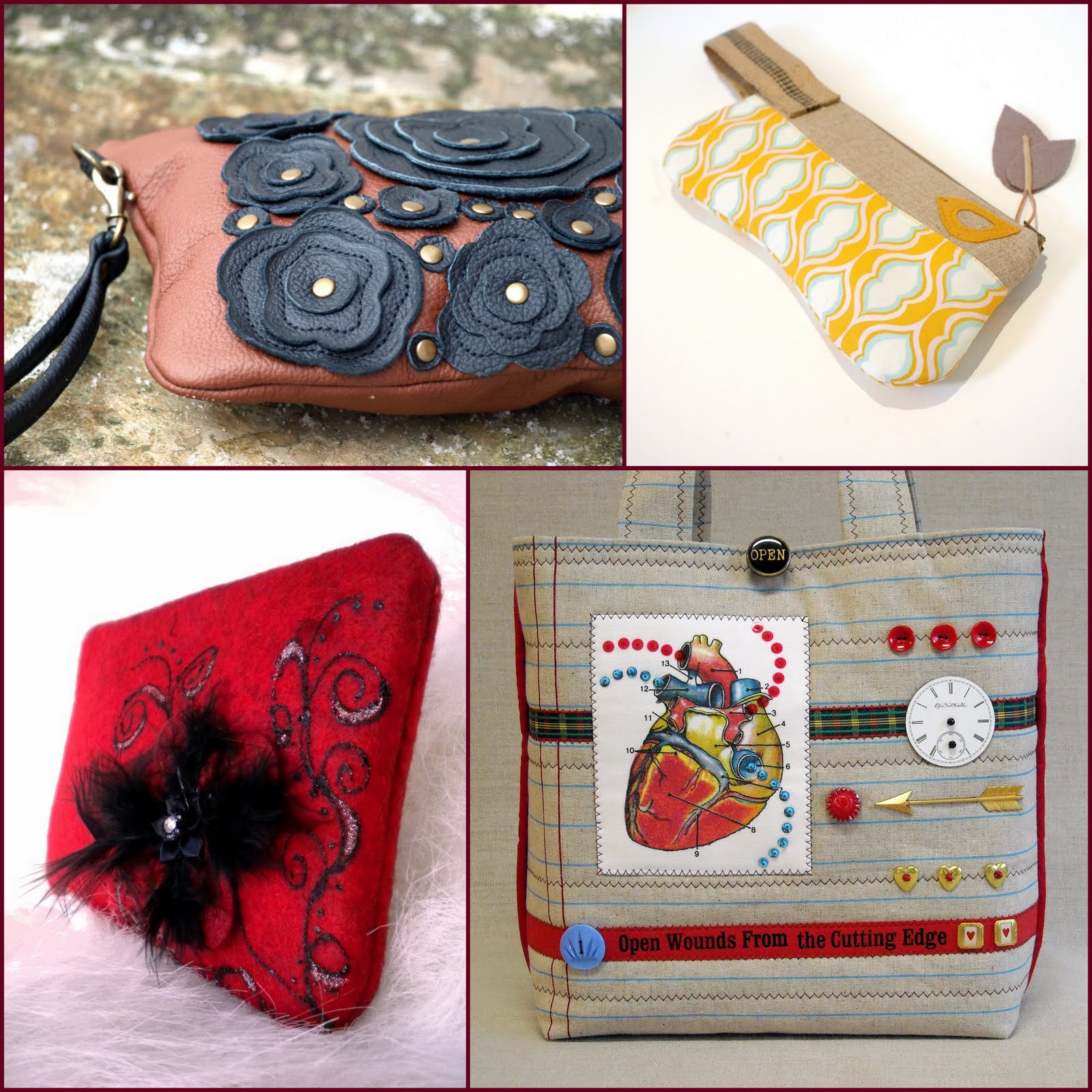 Carried Away: The Etsy Bag Makers Team: Challenge #1-Embellished Bags