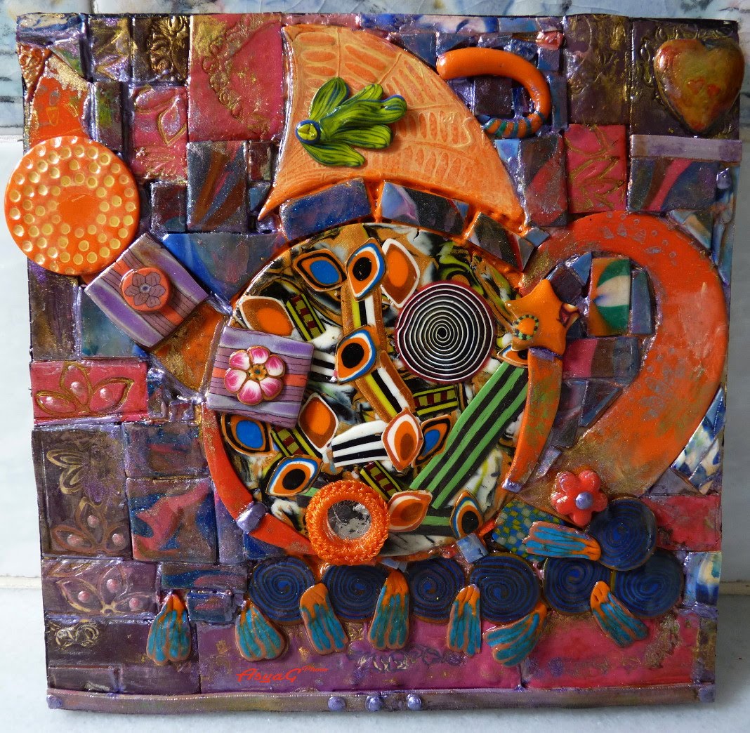 My Hobby : mosaic,polymer clay 15x15 cm