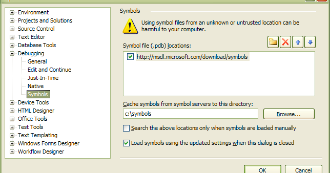 Code @ C++: Debugging symbols in Visual Studio