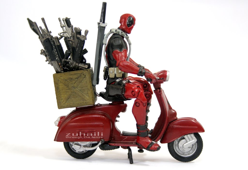 Deadpool and Red Scooter