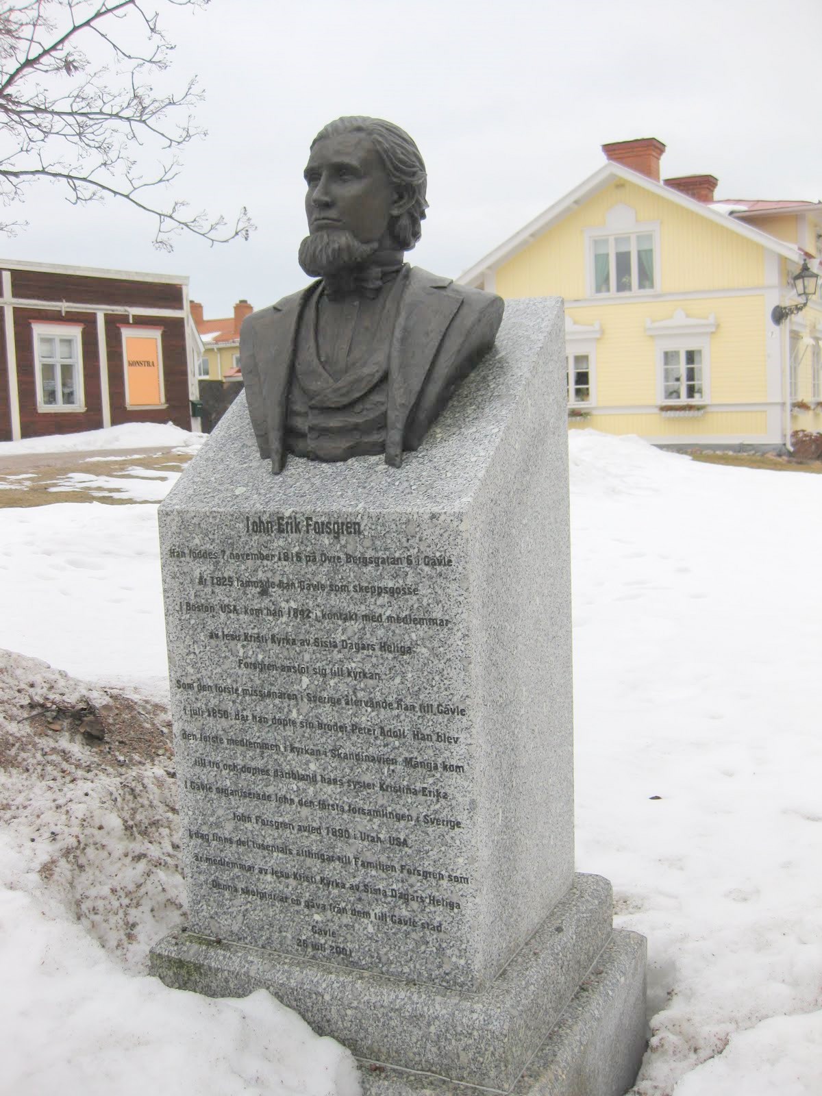 FORSGREN John Erik & Descendants: MONUMENT TO JOHN ERIK IN GAVLE, SWEDEN