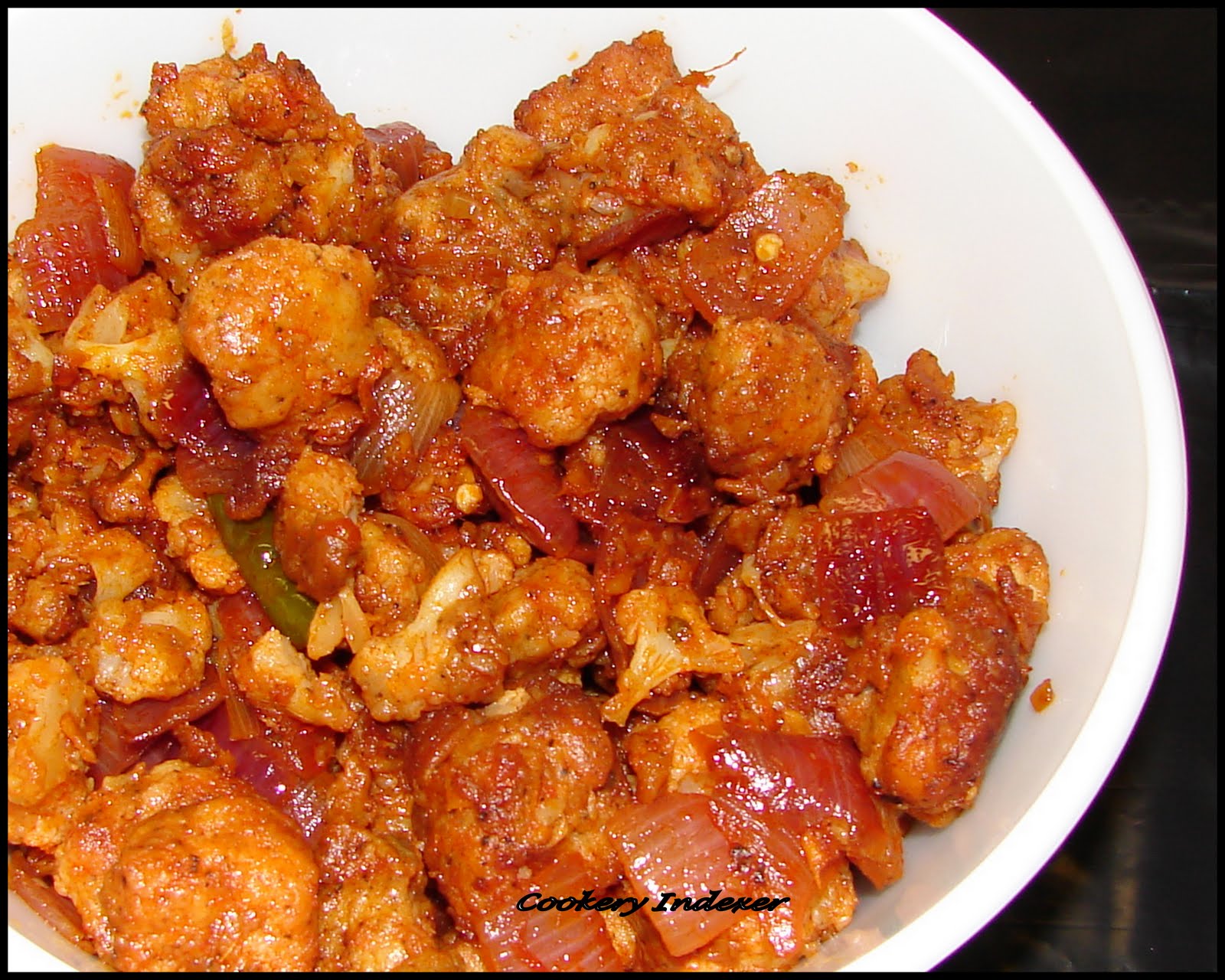 ! Regional Indian Cuisine Blogroll !: Chilli Gobi (Chilli Cauliflower)