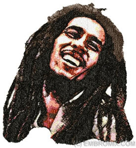 Bob Marley embroidery design